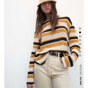 Zara | Sweaters | Zara Rustic Striped Sweatshirt | Poshmark